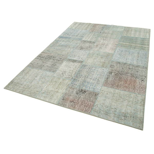 Bungalow Rose Arbo Hand Knotted Wool Patchwork Rug | Wayfair
