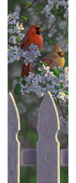 Bless international Cardinals & Apple Blossoms On Canvas by Jeffrey ...