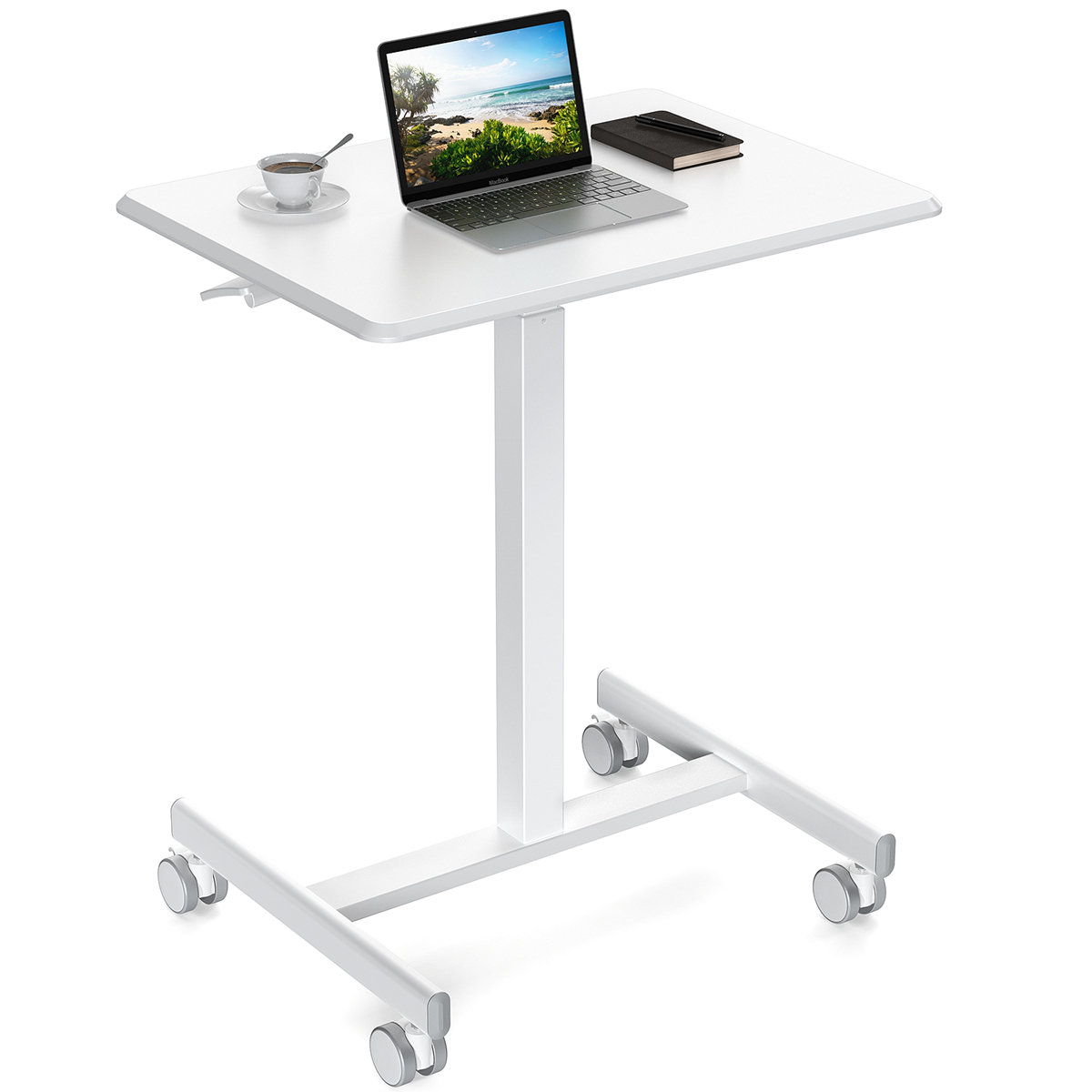Inbox Zero Mobile Rolling Standing Desk Rolling Desk Laptop Computer ...