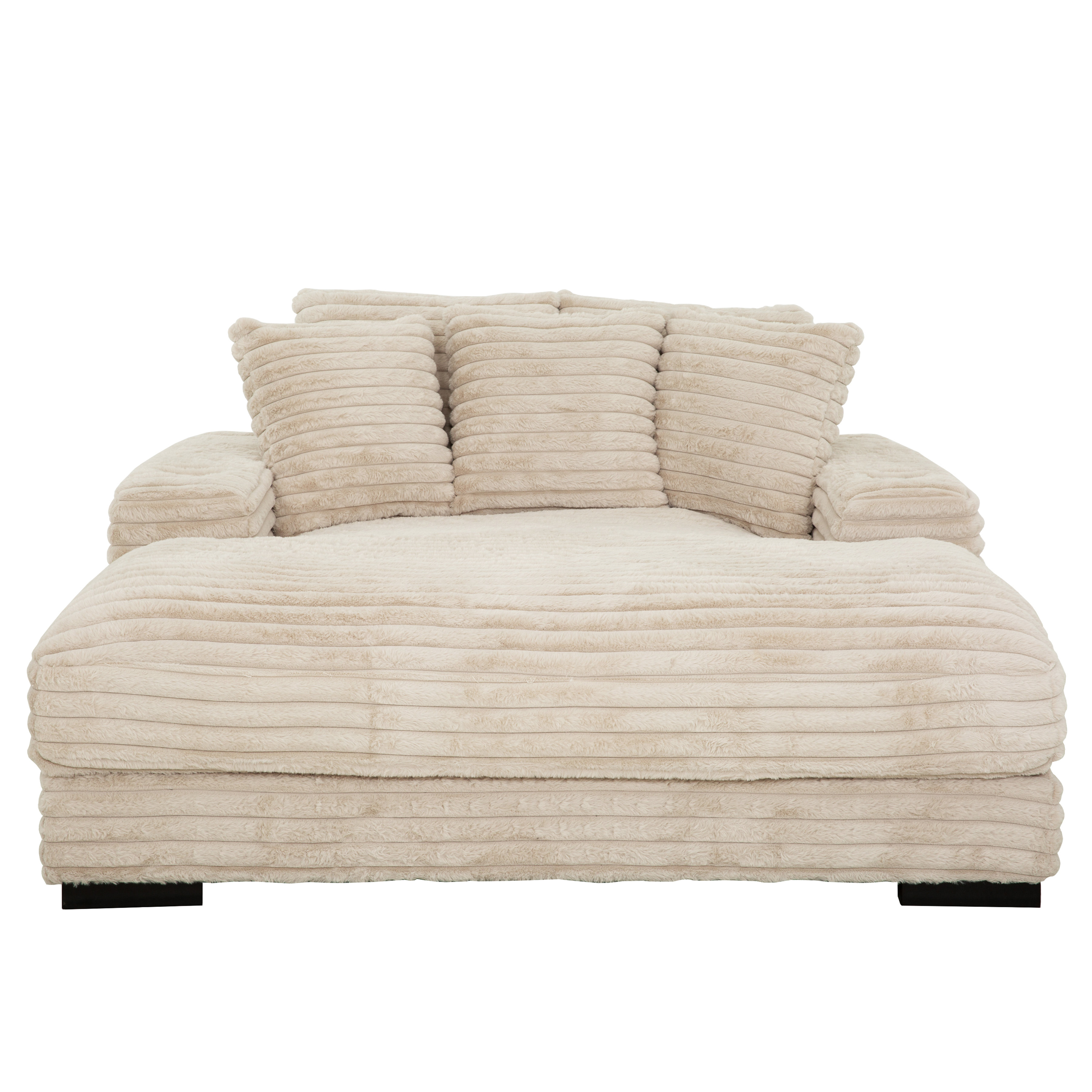 Latitude Run® Adasha Taupe Fabric Oversized Cuddler Chaise Lounge with ...