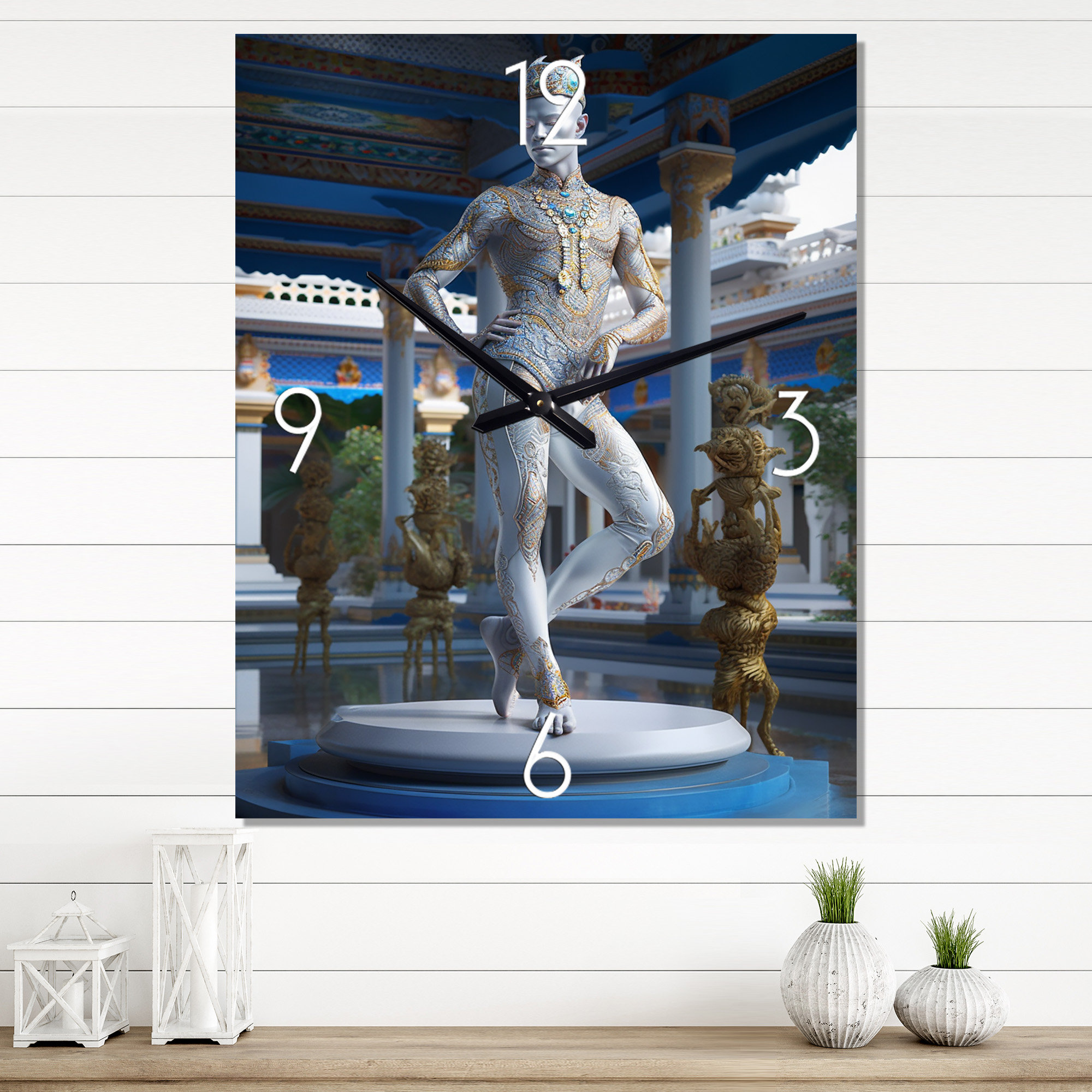 Design Art Exquisite Sculpture Elegant Divine Man - Wall Clock | Wayfair