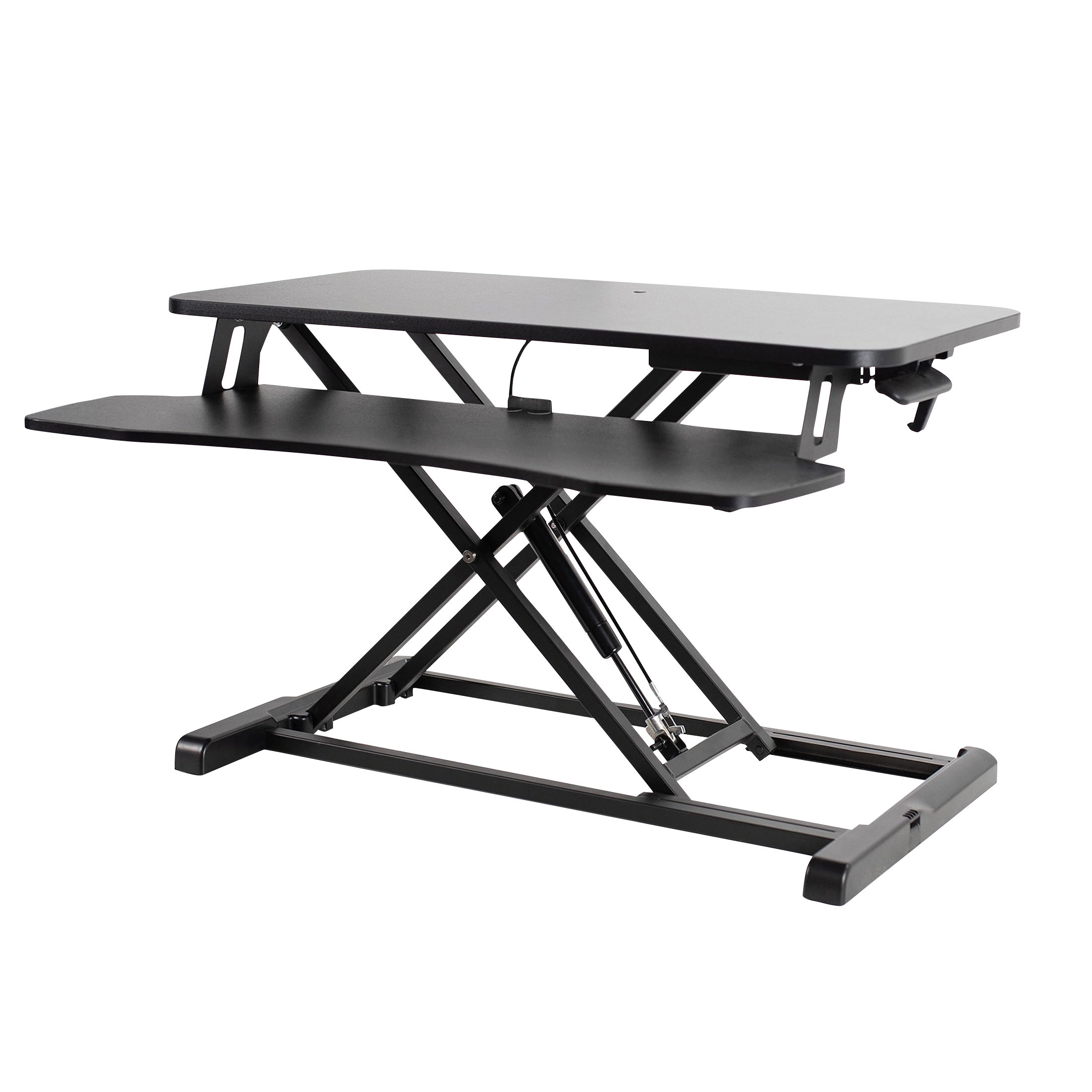 Inbox Zero 32 Inch Desk Converter Height Adjustable Sit To Stand Riser ...