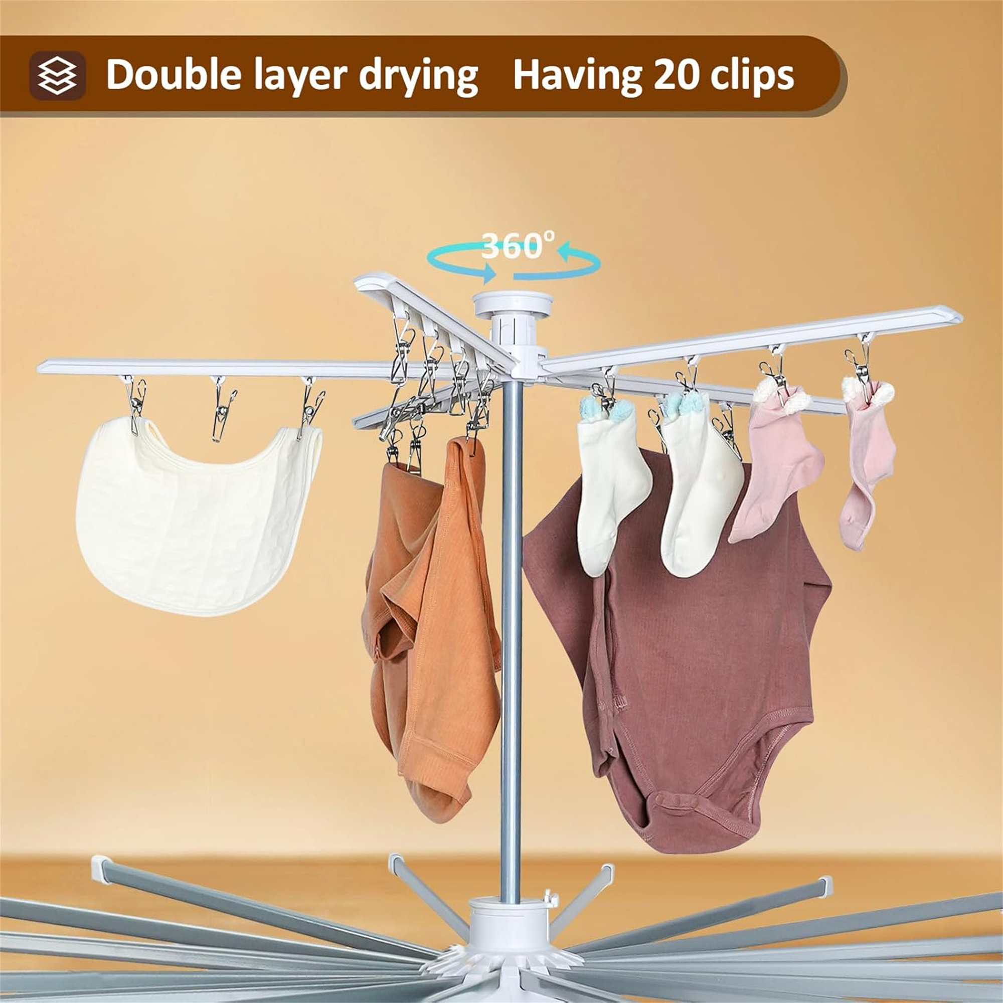 doitbest 4-Legged Portable Drying Rack - 3-Layer With Shoe Racks | Wayfair