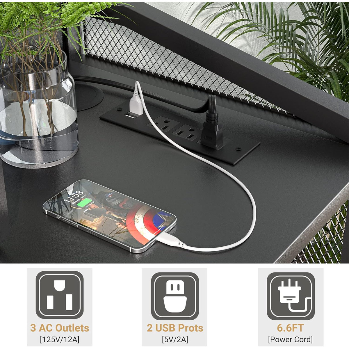 BY Family Modern Vertical File Cabinet With Paper Shredder Stand, Built ...