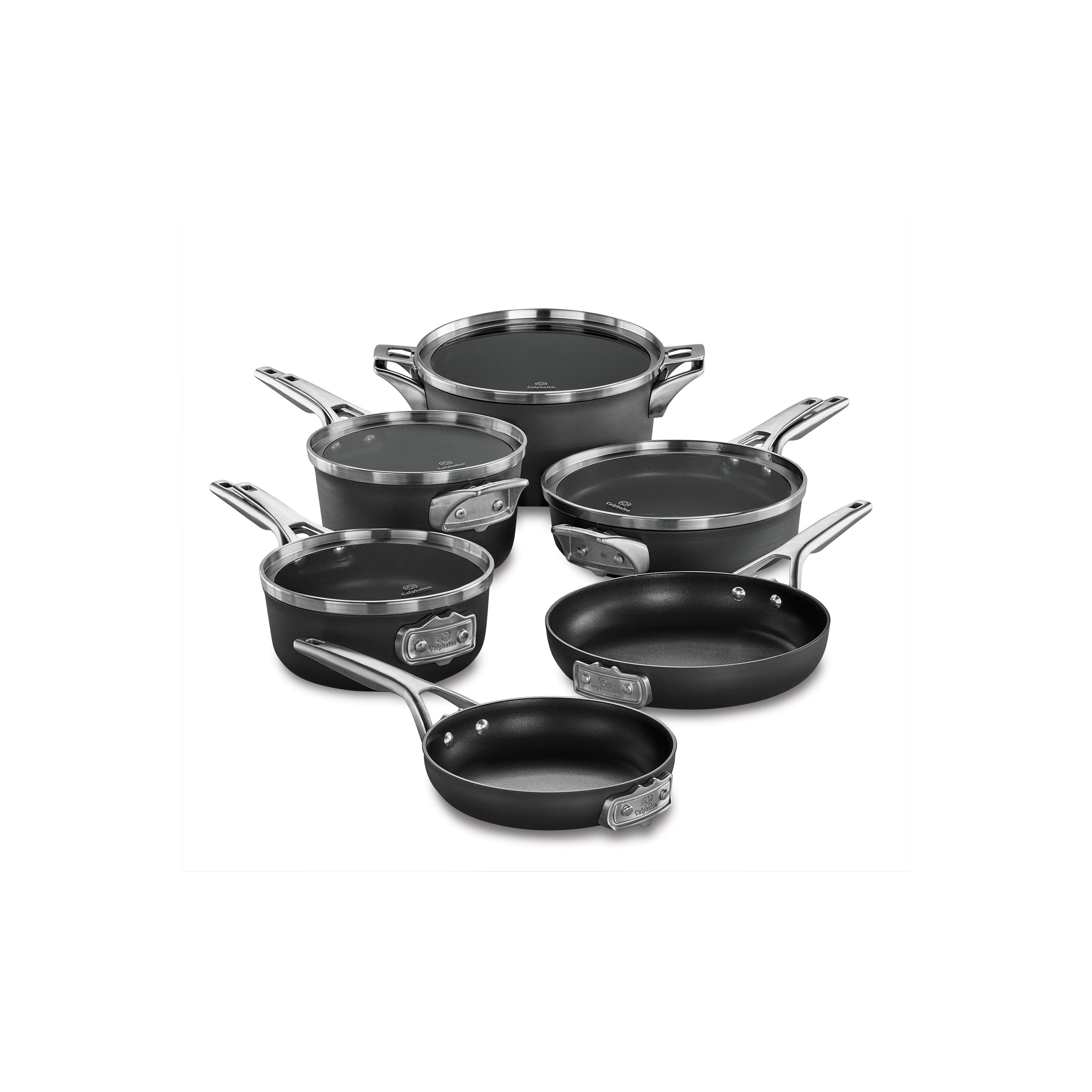 Calphalon 10 Piece Hard-Anodized Aluminum Non Stick Cookware Set ...