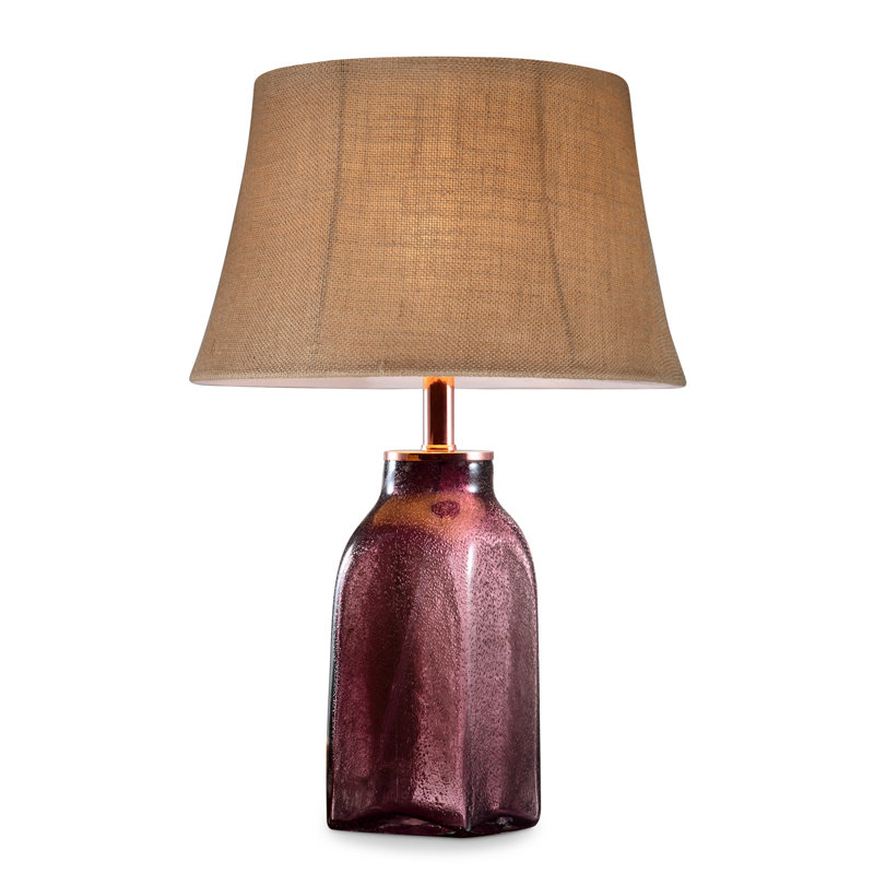 Charlton Home® Munro 25" Table Lamp - Hand-Blown Glass Base | Wayfair