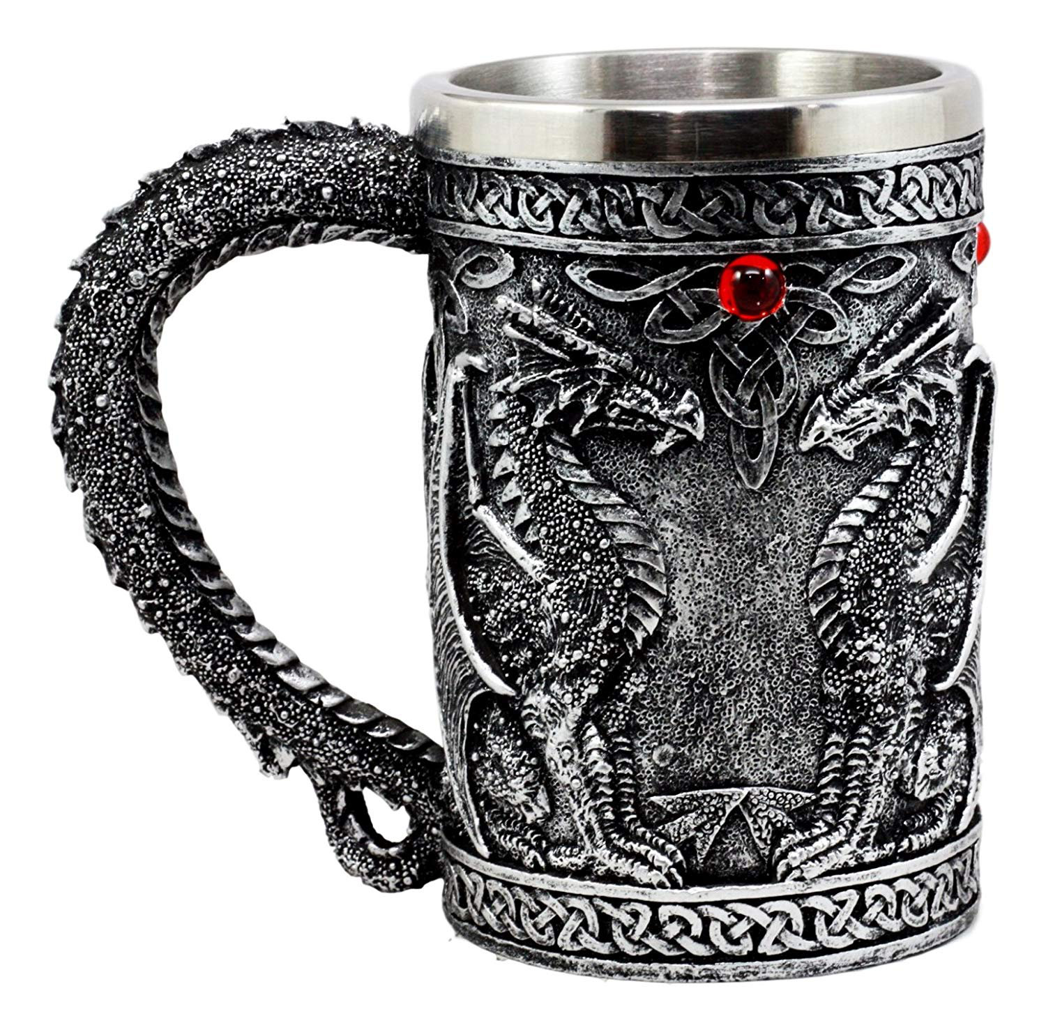 World Menagerie Virna Celtic Twin Dragon Fire Drakes Melamine Coffee ...