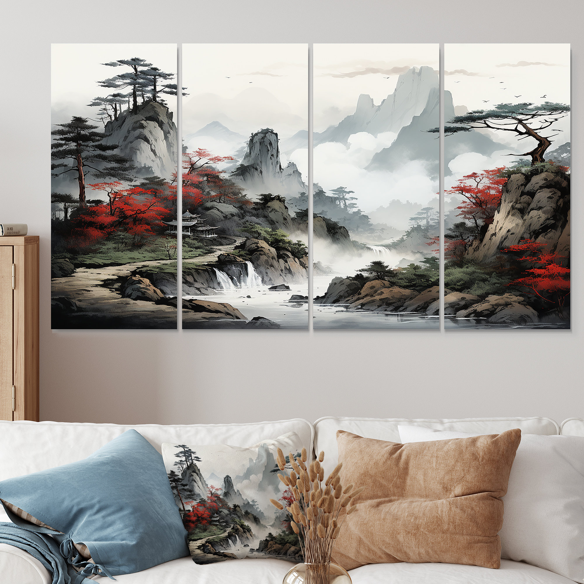 Alcott Hill® River China Landscape I - China 4 Piece Wall Art Decor Set ...