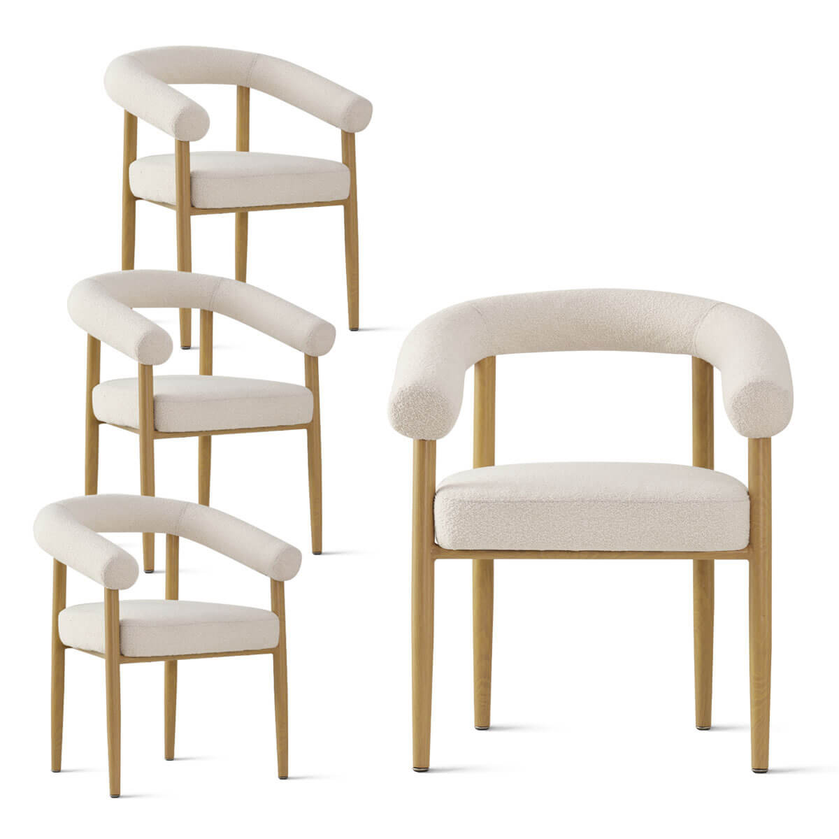 Wade Logan Solaze Beige Dining Chairs with Arm Set of 4 & Reviews ...