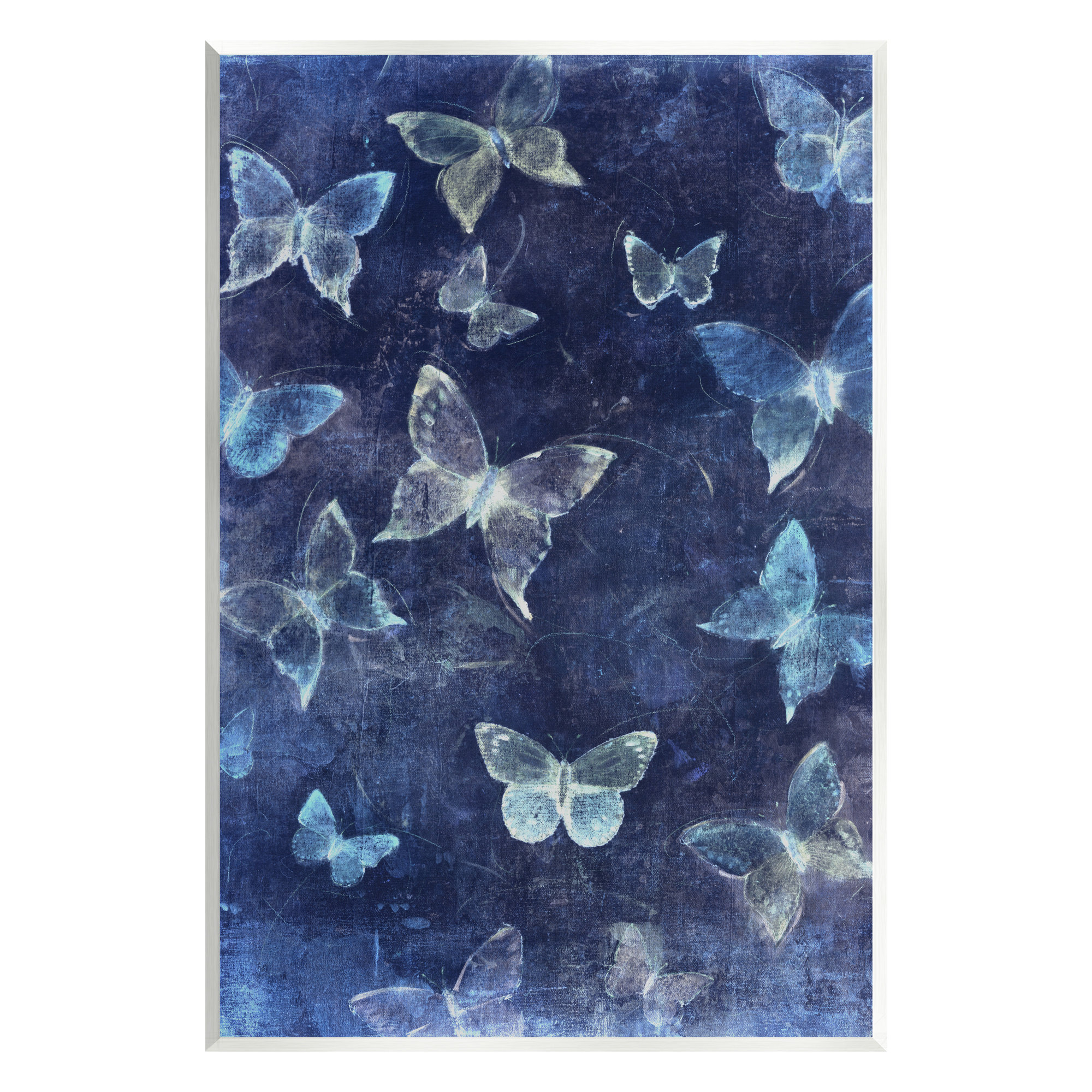 Stupell Industries Blue Modern Butterflies On MDF by Tim O'Toole Print ...