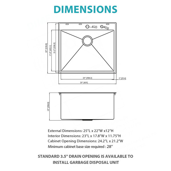 Petal Perfecto 25X22 Inch Deep Drop-In Laundry Utility Sink With ...