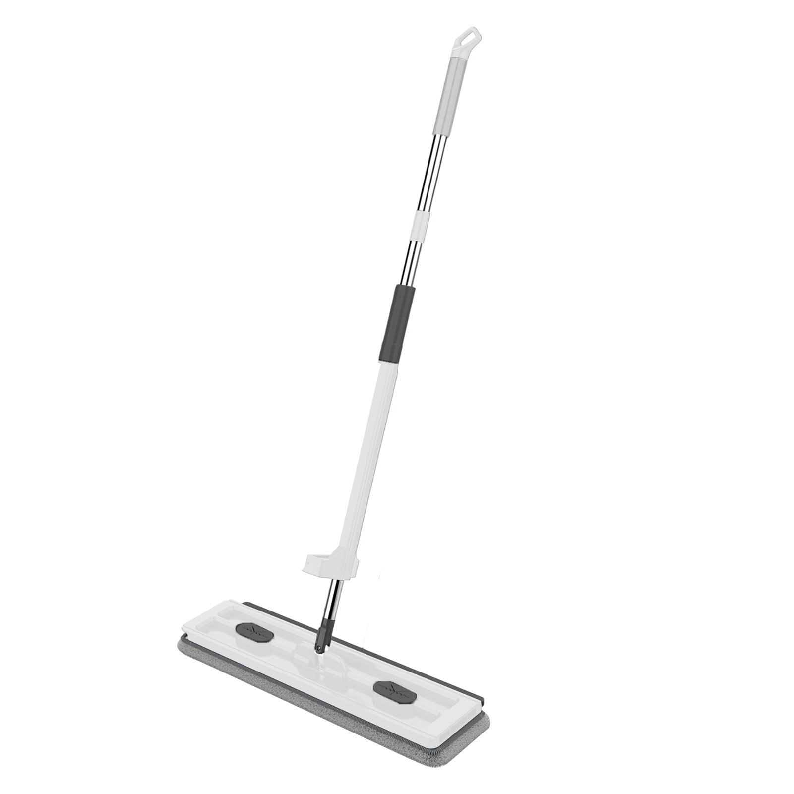 Latitude Run® Hand-free Mop Set with Bucket 6 Mop Cloth Stainless Steel ...