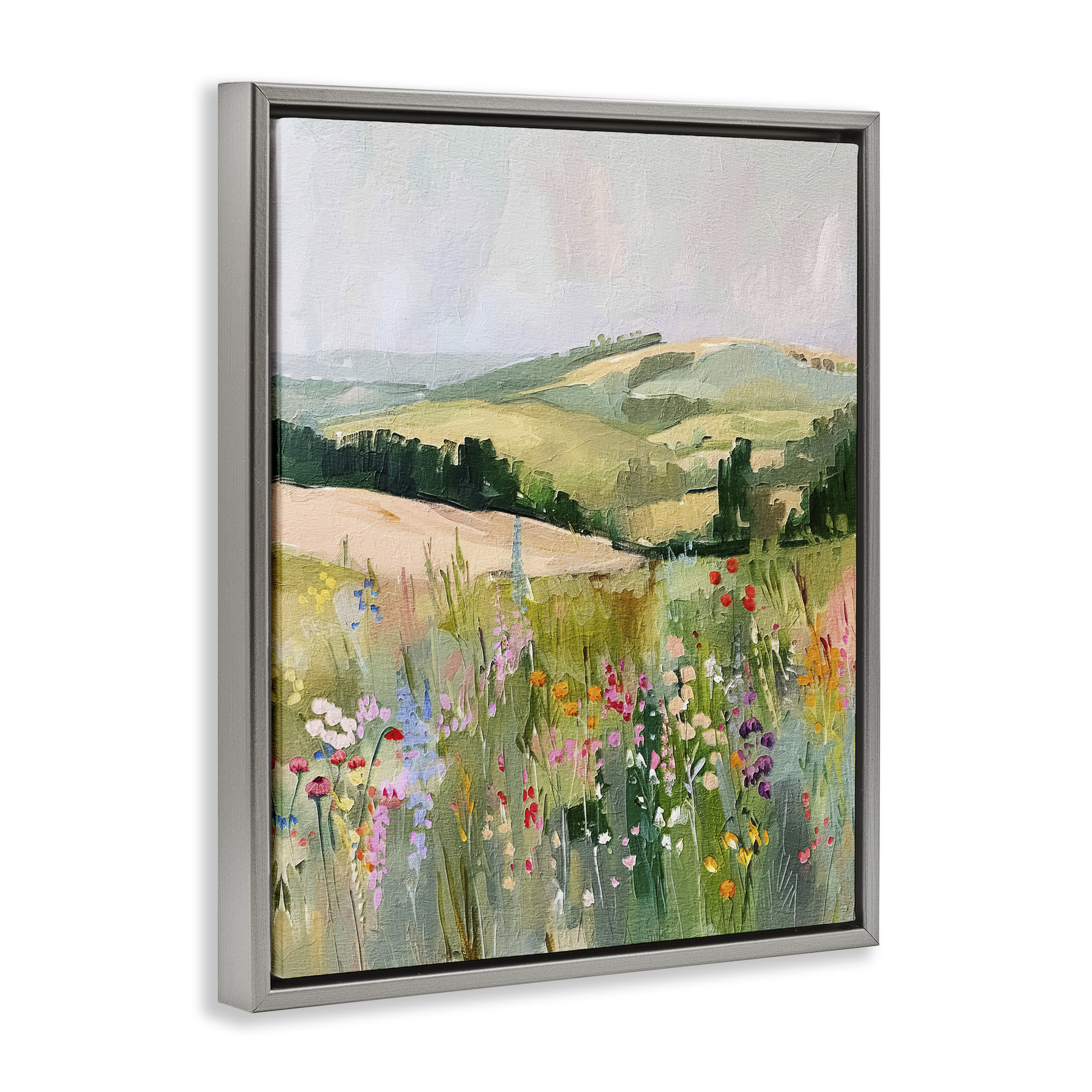 Winston Porter Pastel Countryside Meadows Floater Canvas Wall Art by ...