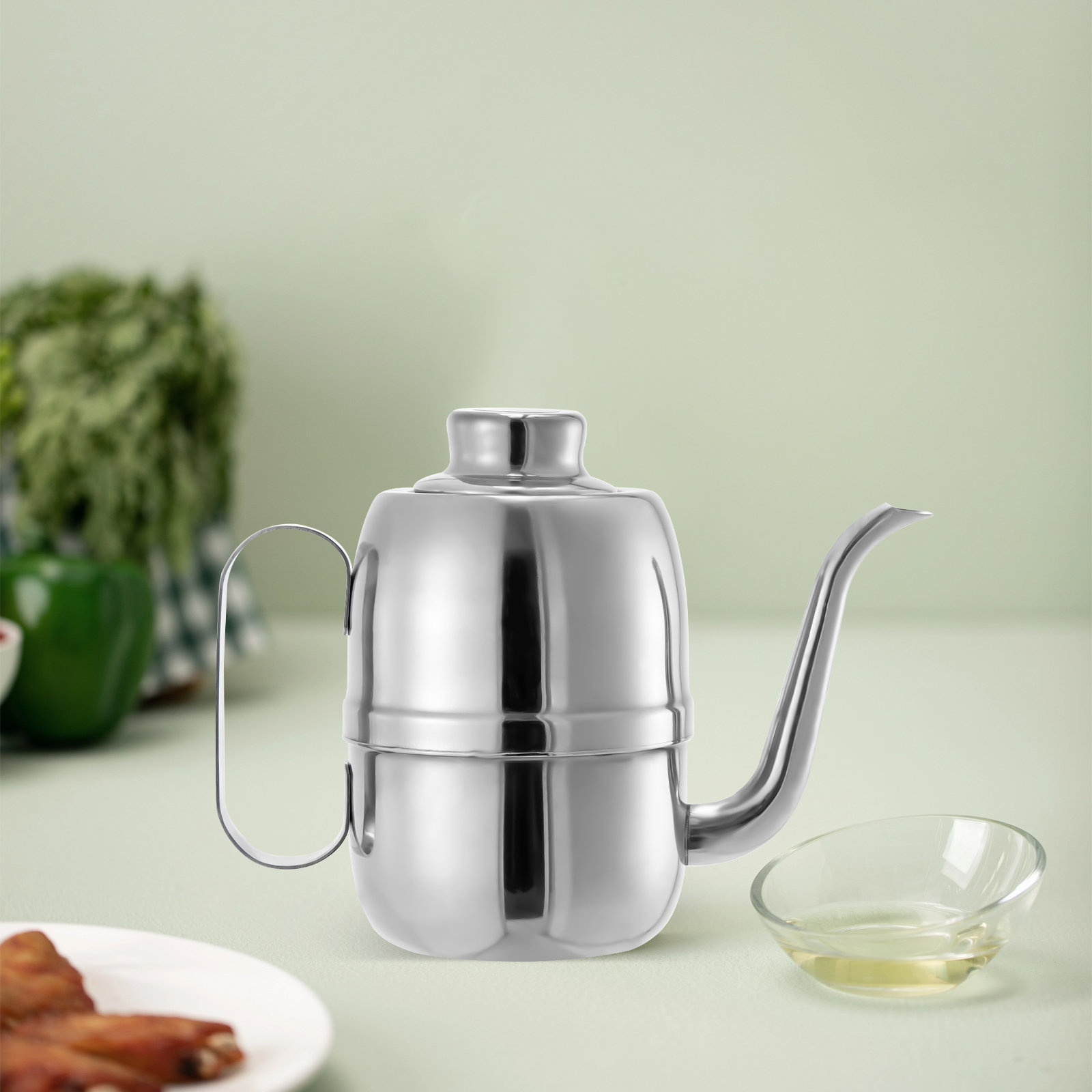 Prep & Savour 18Oz Oil Dispenser Bottle Stainless Steel Leak Proof ...