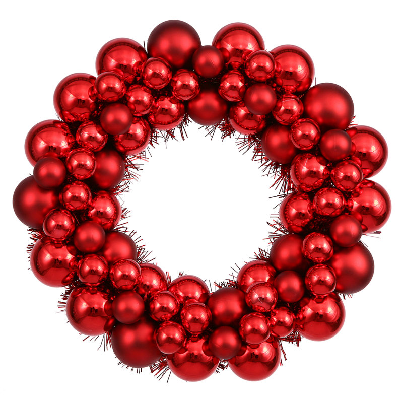 The Holiday Aisle® Shiny and Matte Ball Wreath & Reviews - Wayfair Canada