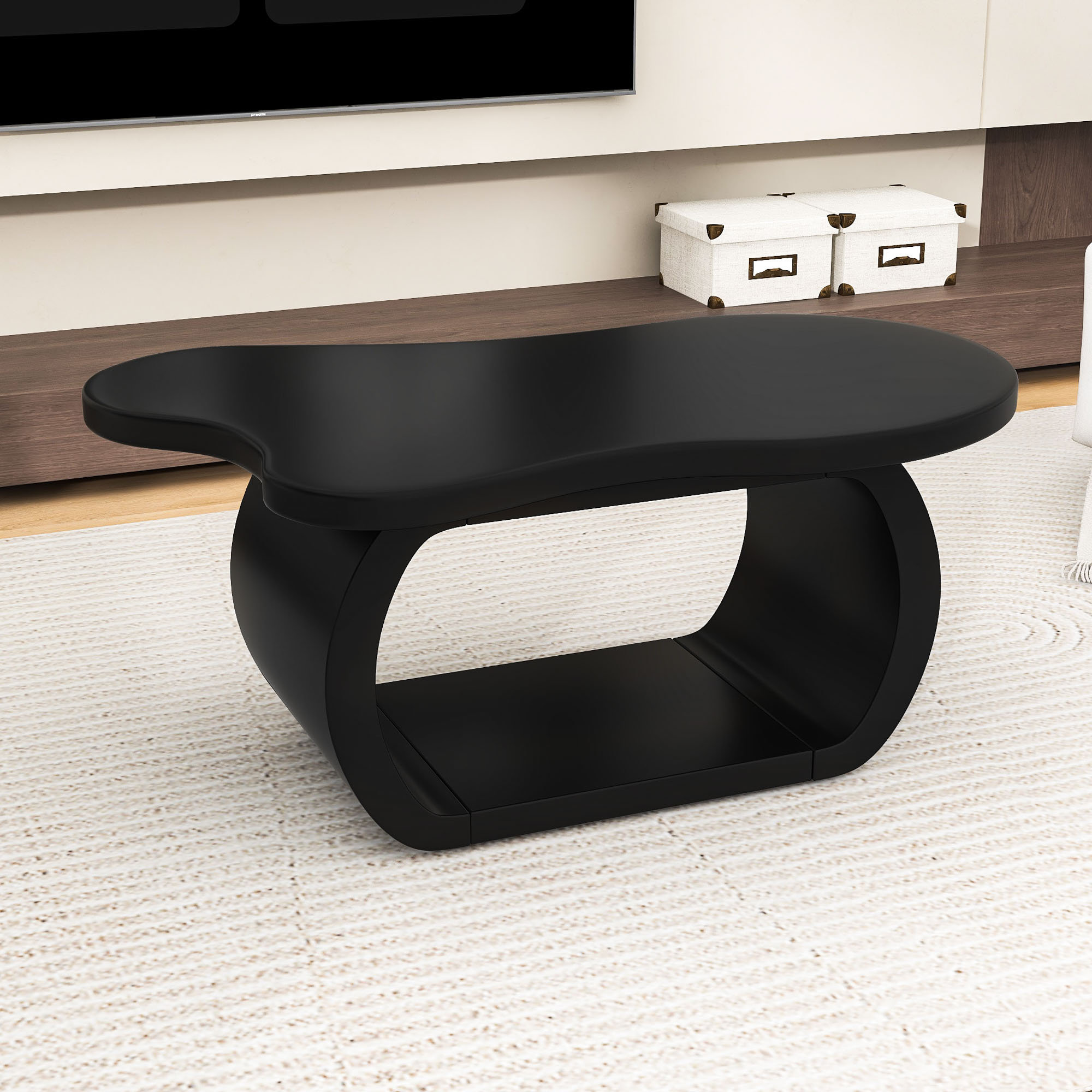 Latitude Run® Charming Cloud-Shaped Coffee Table with Curved Legs ...