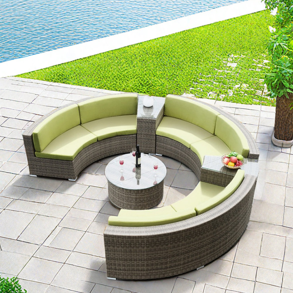 Elegant Home Furnishings.s Outdoor Durable Cambered Rattan Sponge Sofa ...