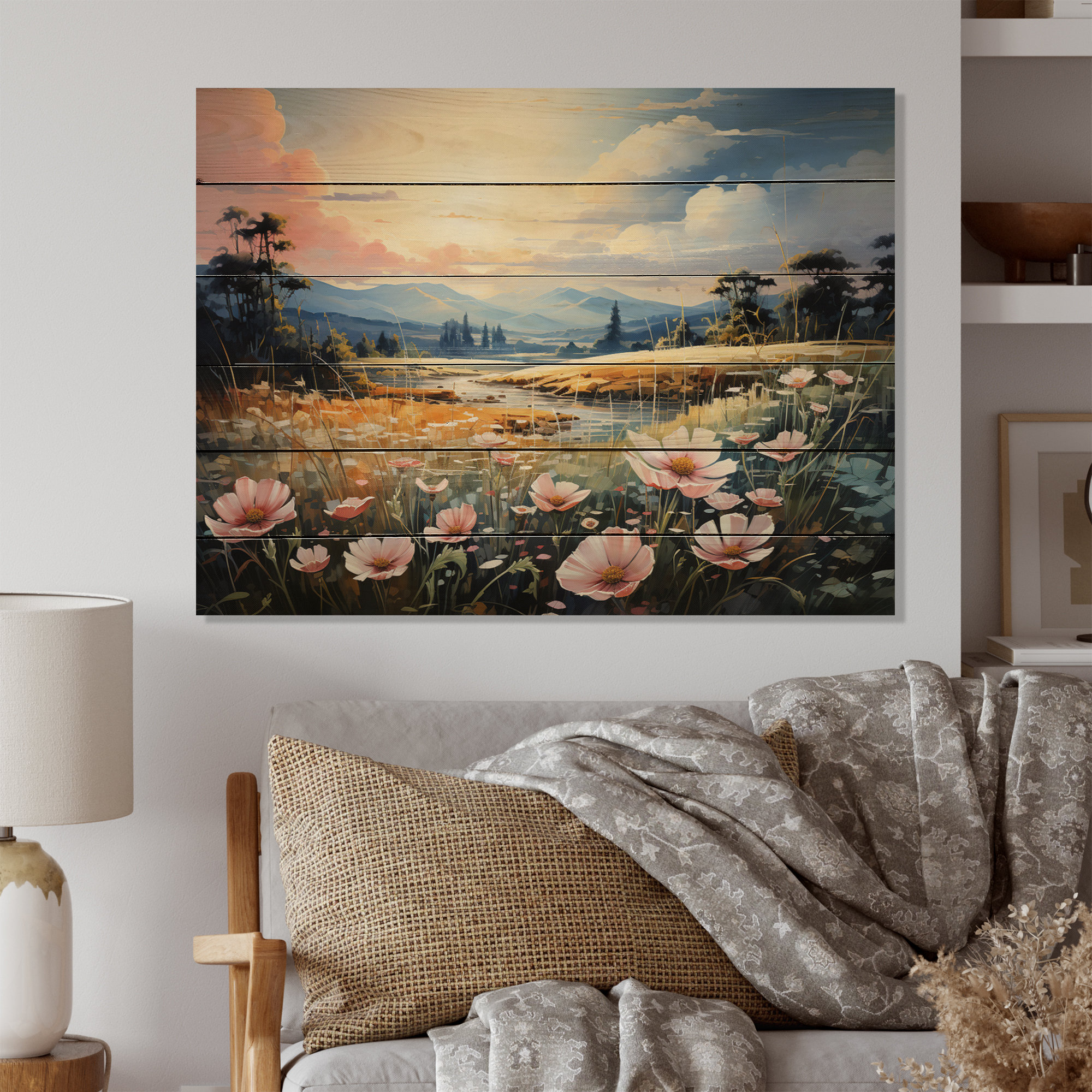 Red Barrel Studio® Meadow Primrose Paradise On Wood Print | Wayfair