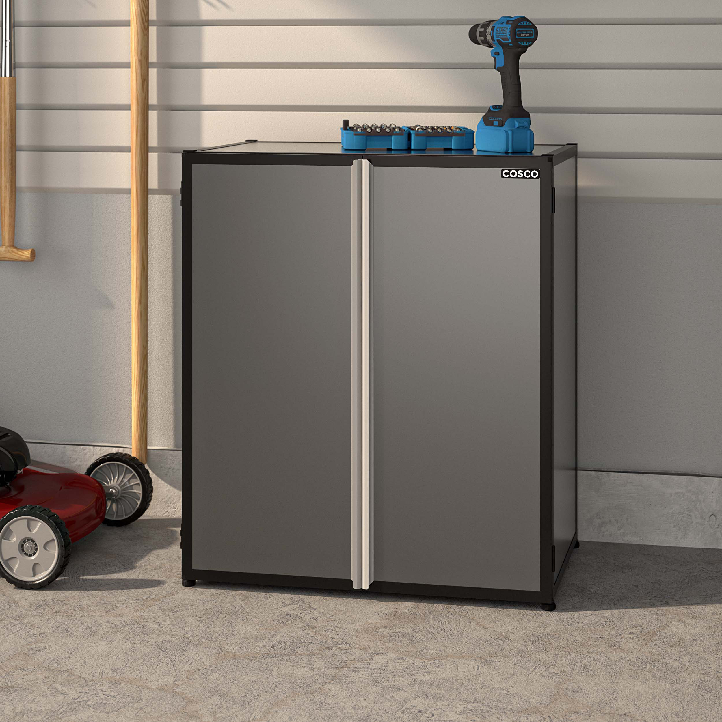 COSCO Aluminum Single Storage Cabinet ( 35" H x 29.76" W x 18.7" D ...