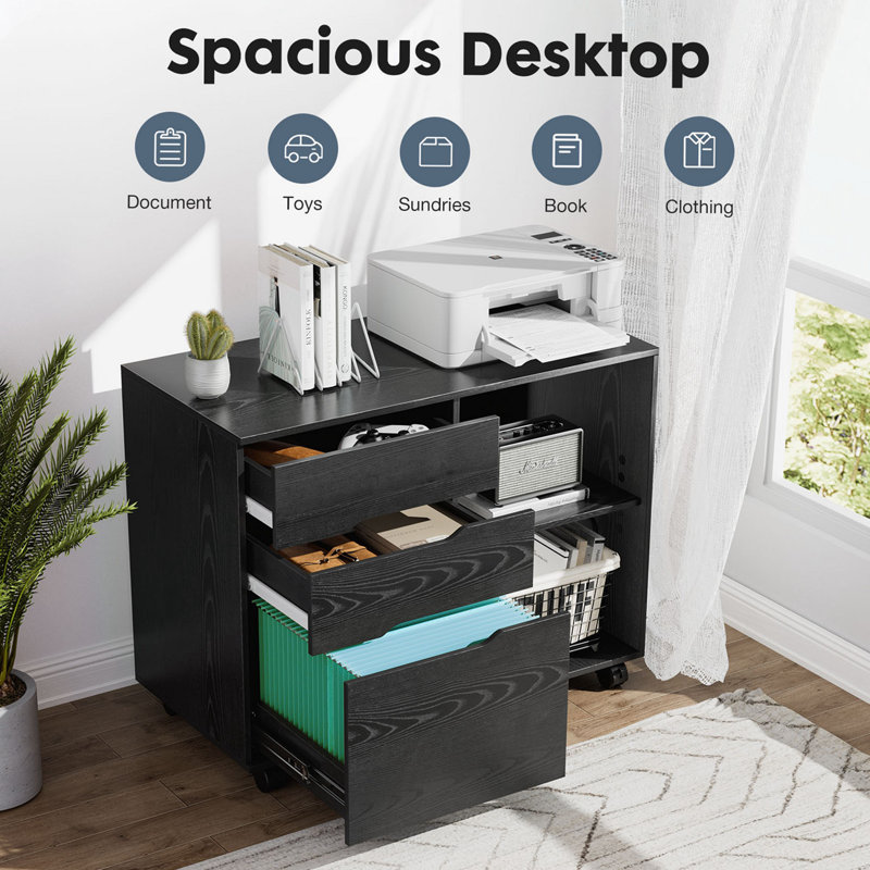 Ebern Designs Stivers 31'' Wide 3 -Drawer File Cabinet | Wayfair