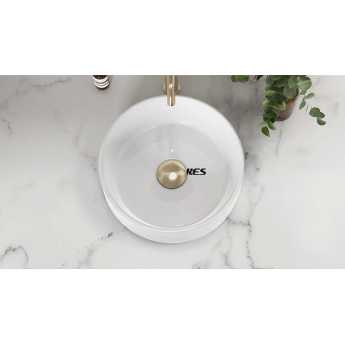 KES Bathroom Sink Small Vessel Sink RV Bathroom Sink 12'' White Ceramic ...
