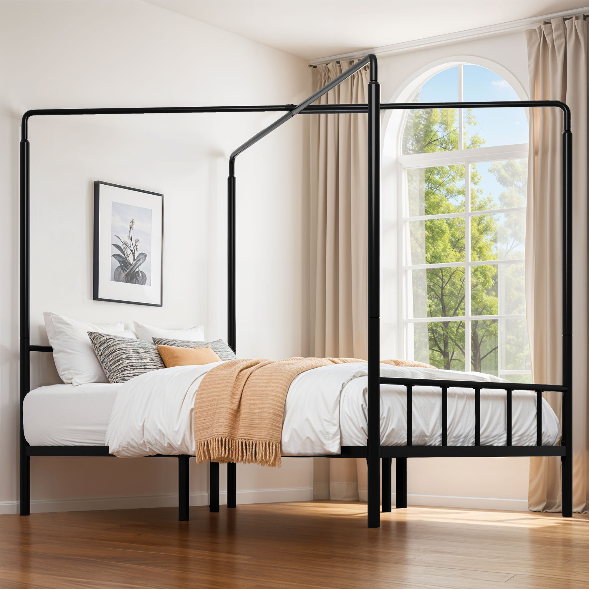 Ebern Designs Jaquanna Metal Canopy Storage Bed & Reviews | Wayfair
