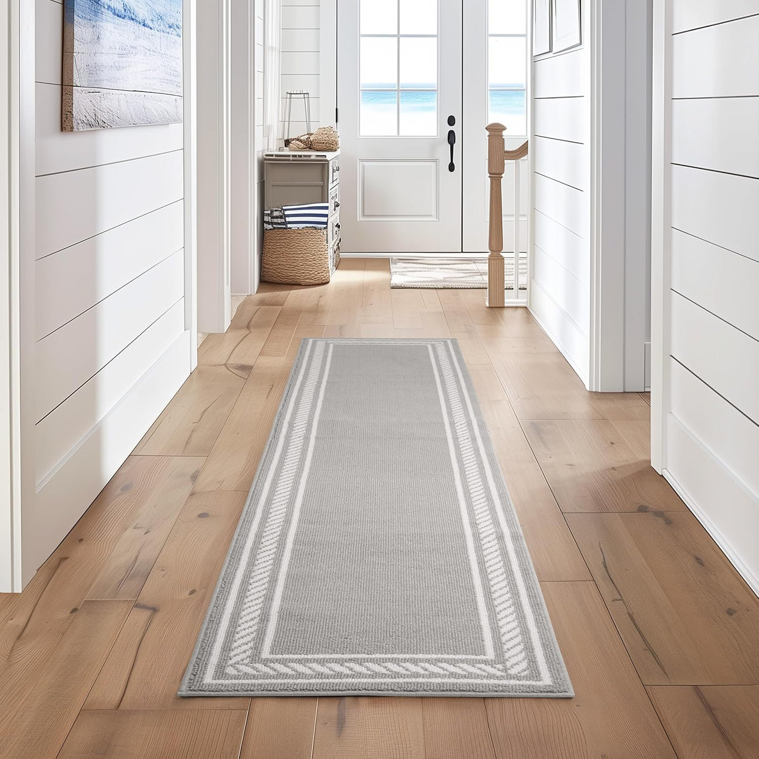 Hokku Designs Modern Runner Rug For Hallway And Entry, Non-Slip ...
