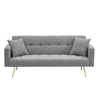 Mercer41 Quiniya 71.26" Modern Teddy Velvet Sofa Bed Folding Couch with ...