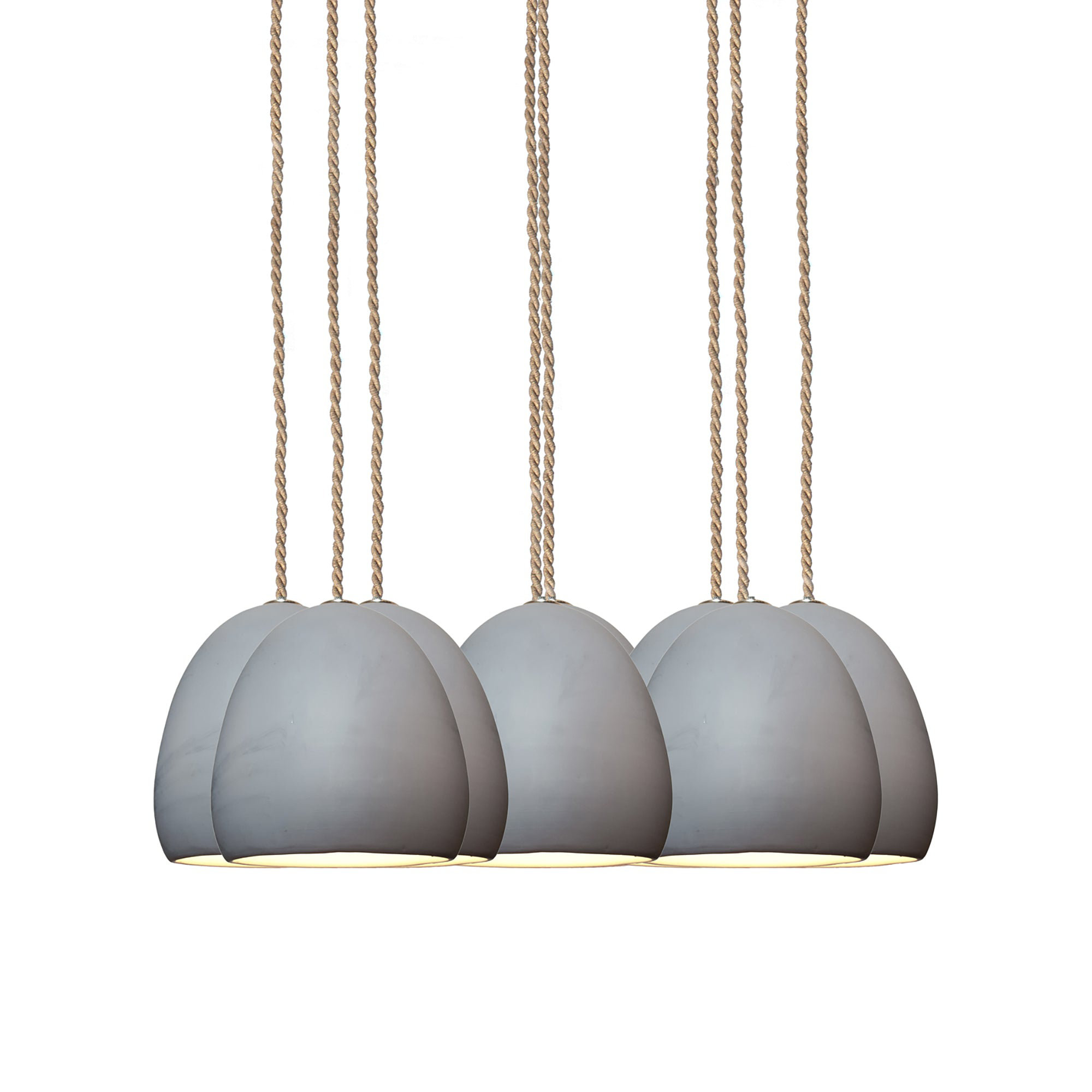 Hammers and Heels Clay 8 - Light Cluster Dome Chandelier with Rope ...