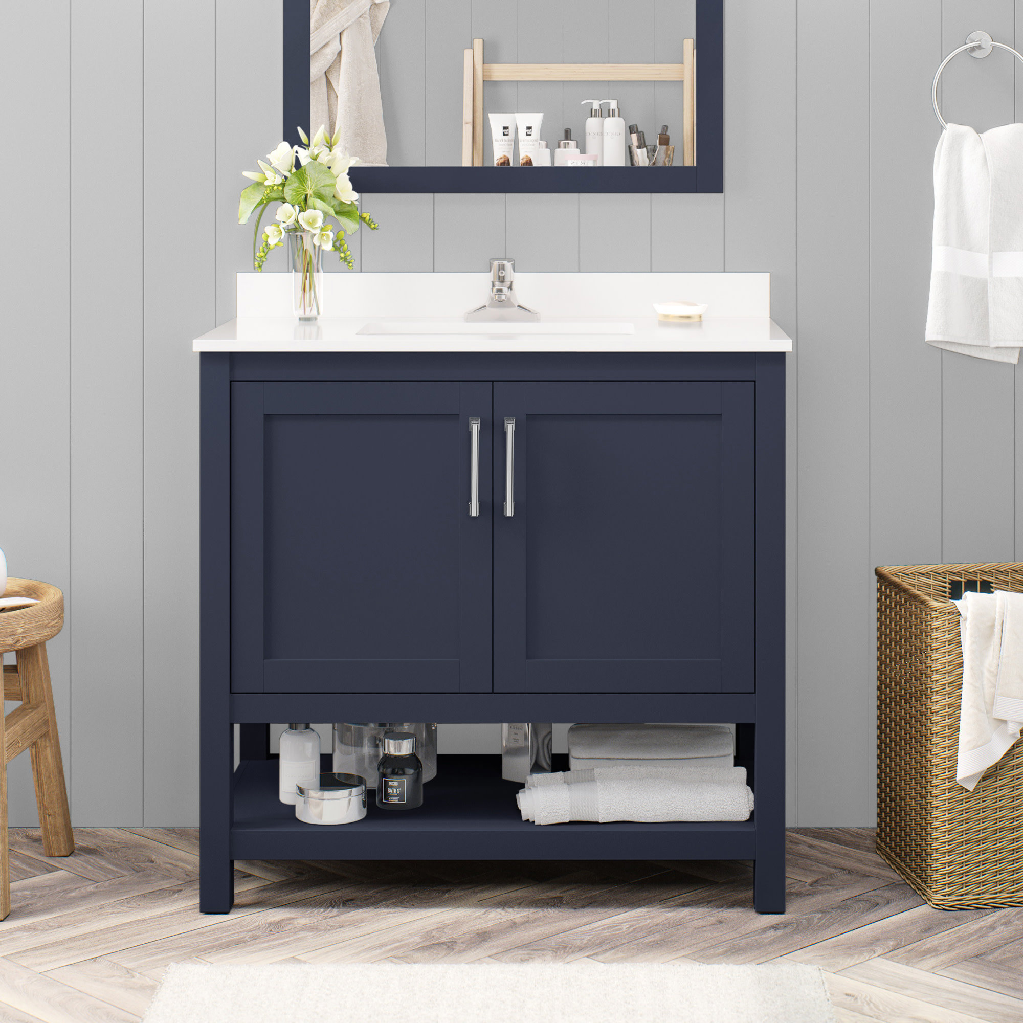 OVE Decors Vegas 36" Midnight Blue Single Bathroom Vanity & Reviews ...