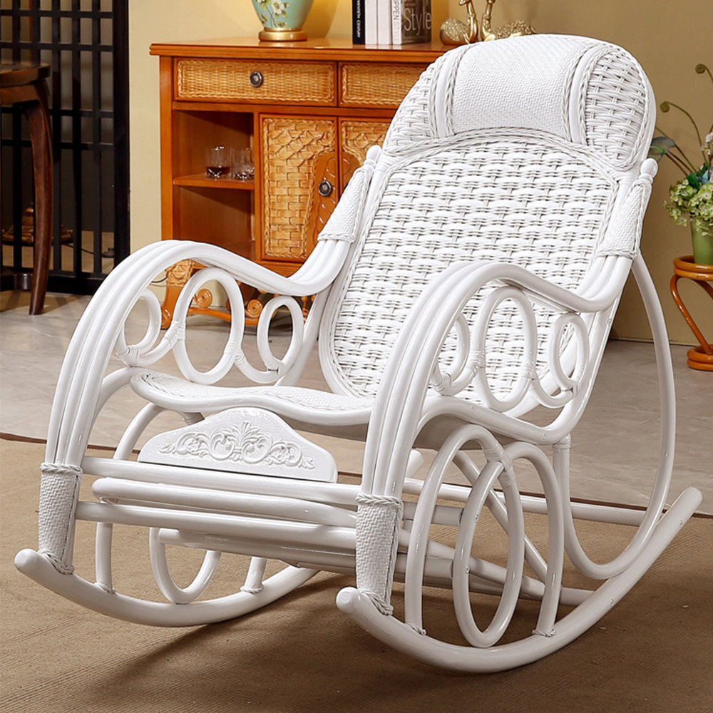 ChairVogue Real Rattan Woven Home Cool Leisure Rocking Chair Rocking ...