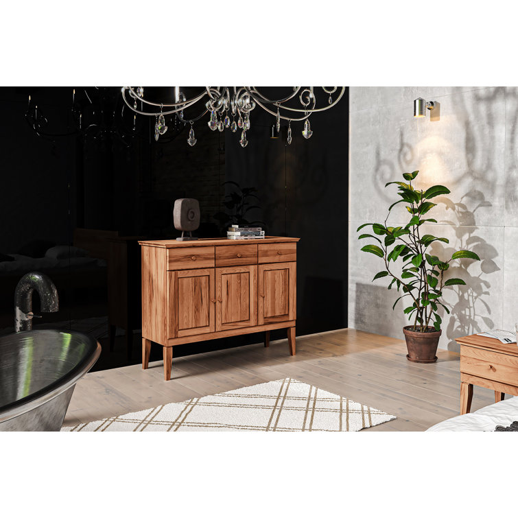 Union Rustic Letona 3 Drawer 127Cm W Solid Wood Combi Chest | Wayfair.co.uk