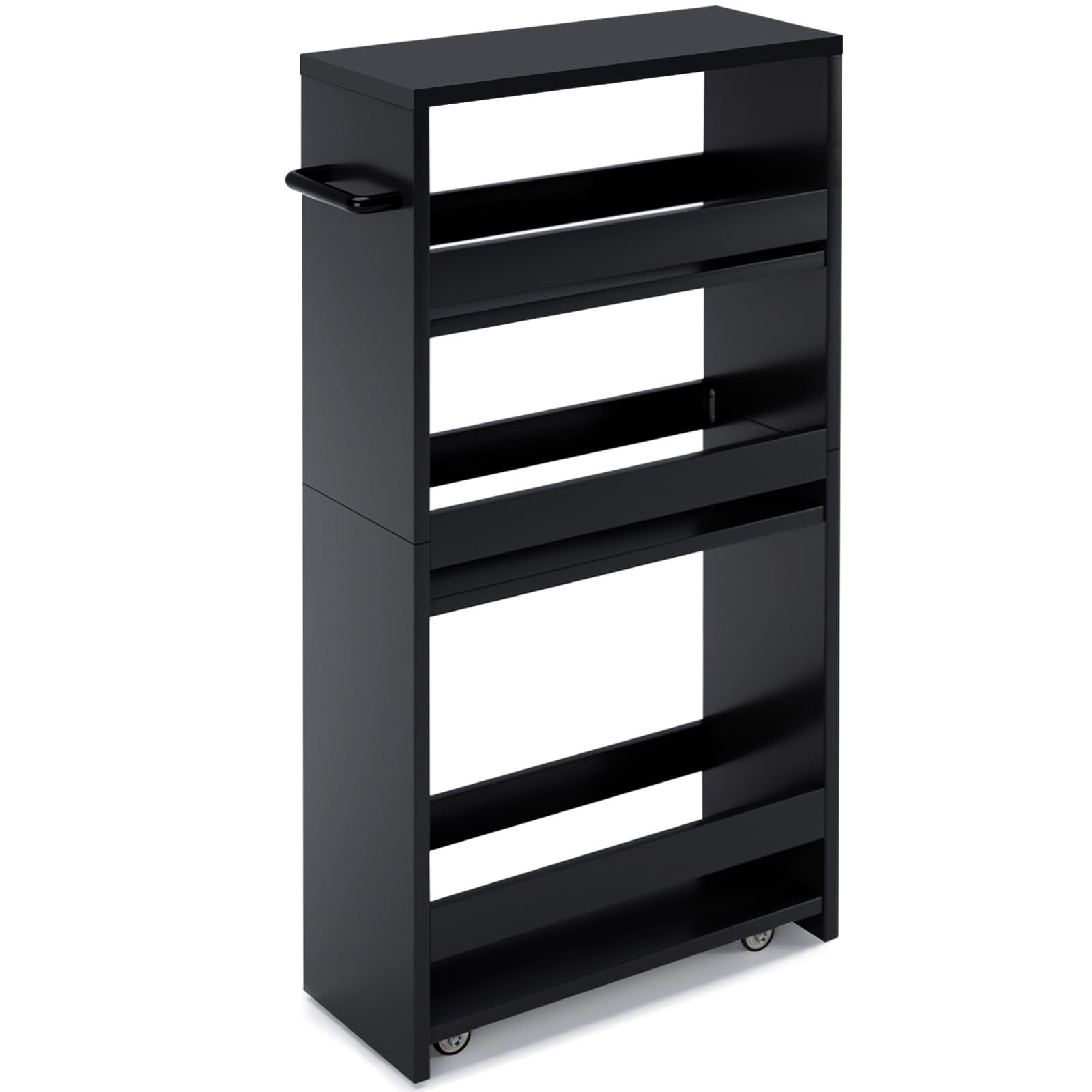 Latitude Run® Slim 4-Tier Storage Cart, Compact Design, All Mdf Frame ...