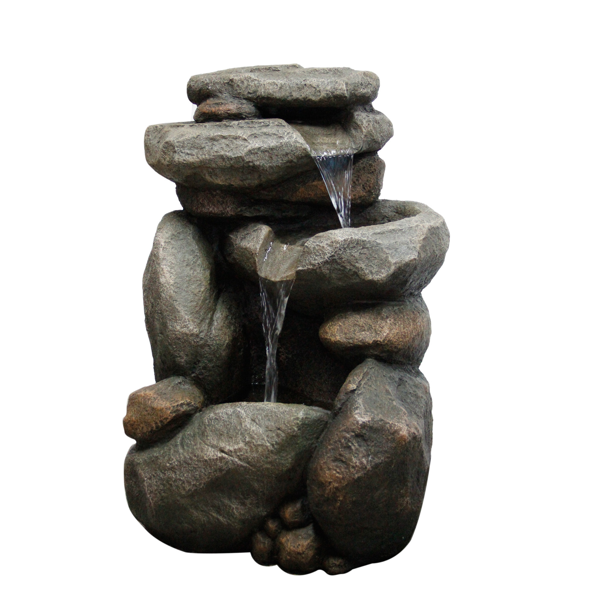 Millwood Pines Suchin Resin Rock Fall Fountain & Reviews | Wayfair
