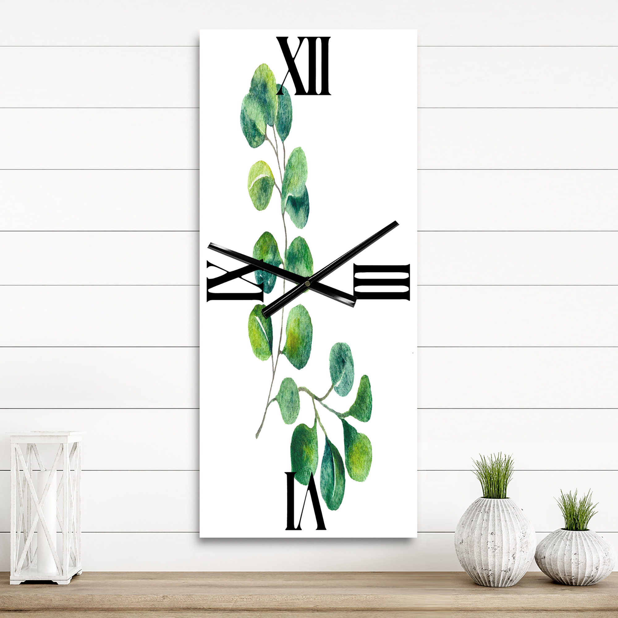 East Urban Home Eucalyptus Branches II Wall Clock | Wayfair
