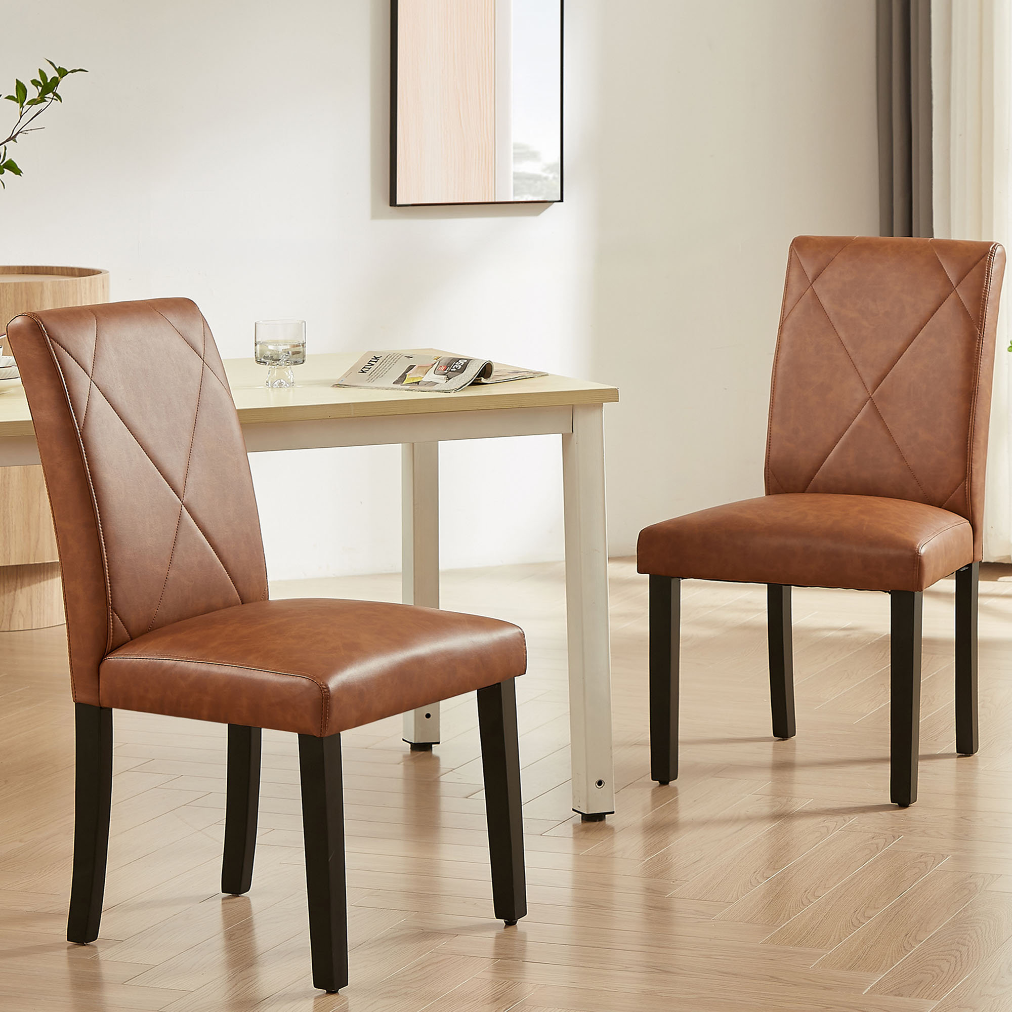 Red Barrel Studio® Trischa Mid-Century Kitchen High Back Upholstered ...