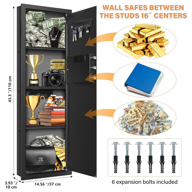 KJETHKEY 43.3" Tall Fireproof Wall Safes | Wayfair