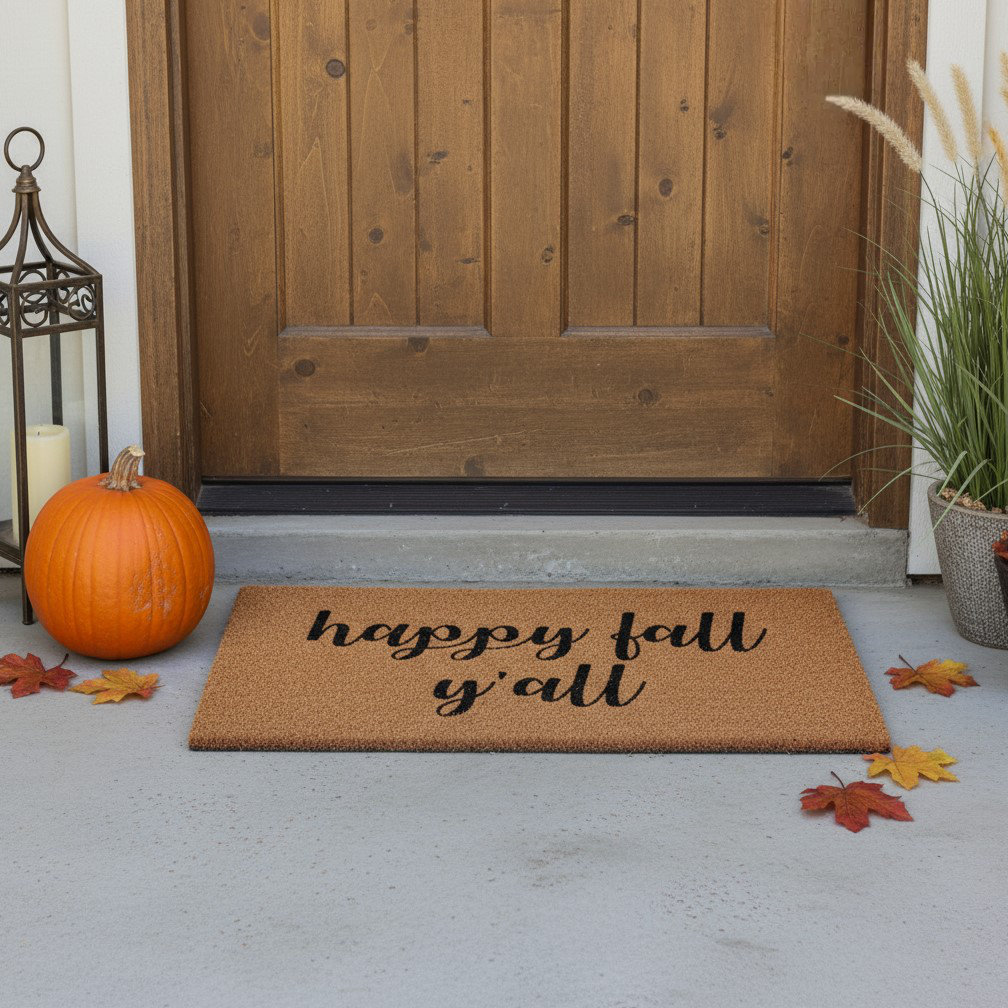 HomeRoots 17" X 29" Brown And Natural Fall Happy Fall Y'all Outdoor ...