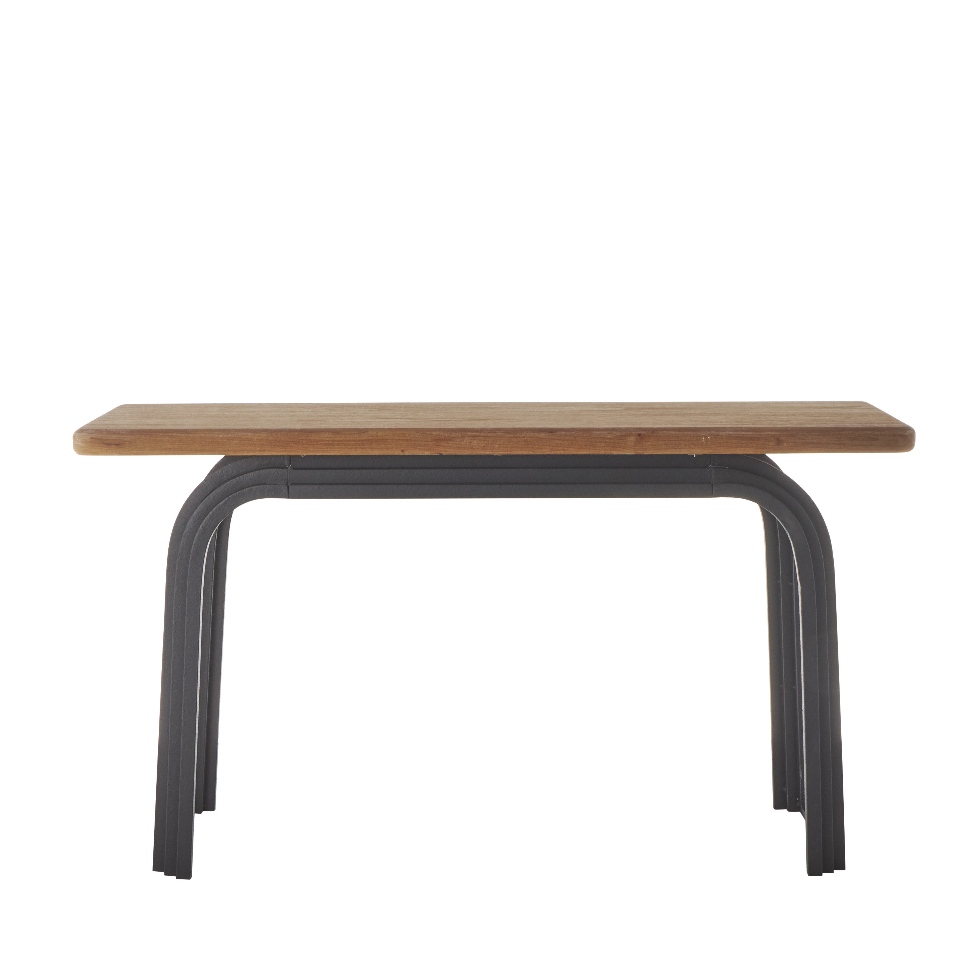 17 Stories Zeki Metal Layered Arch Black Console Table with Brown ...