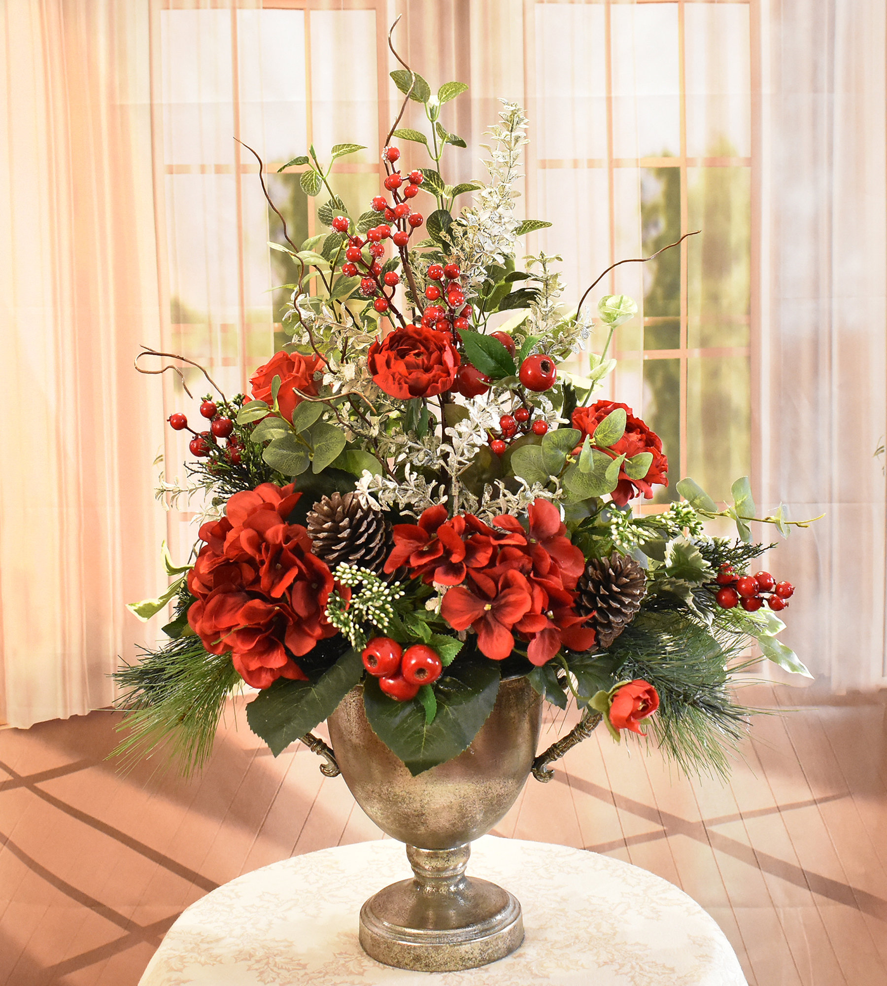 The Holiday Aisle® Mixed Centerpieces in Vase | Wayfair