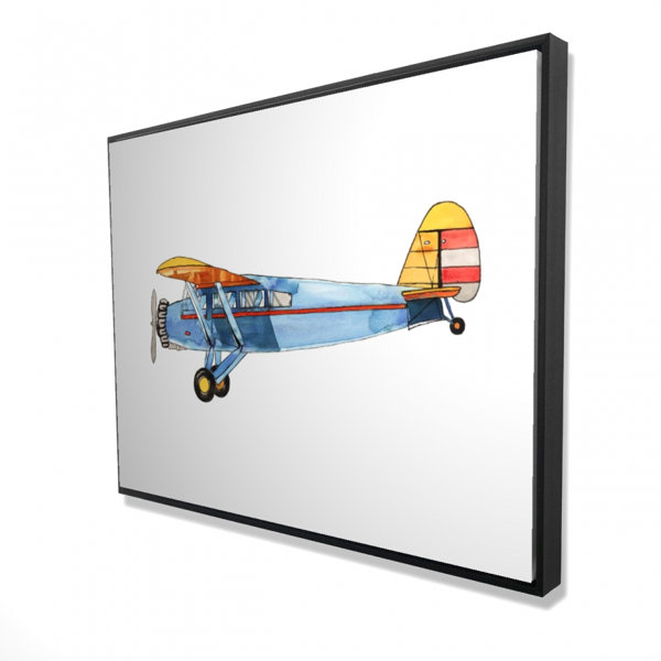 Begin Edition International Inc. " Small Blue Plane " on Canvas | Wayfair