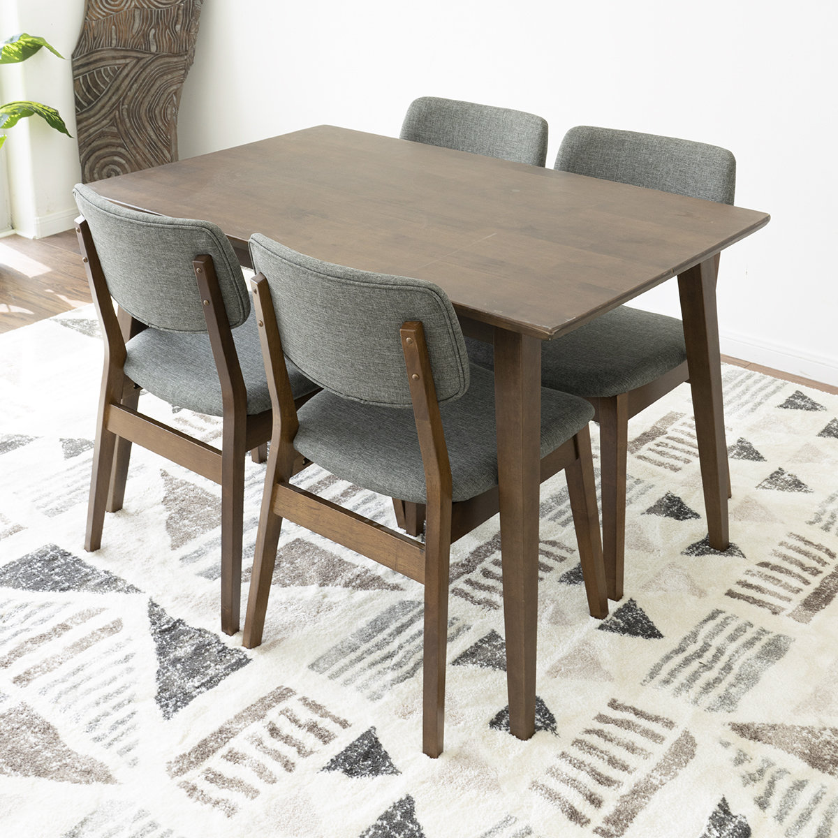 Corrigan Studio® Alma 5-Pece Md-Century Dnng Set W/ 4 Velvet Dnng Chars ...