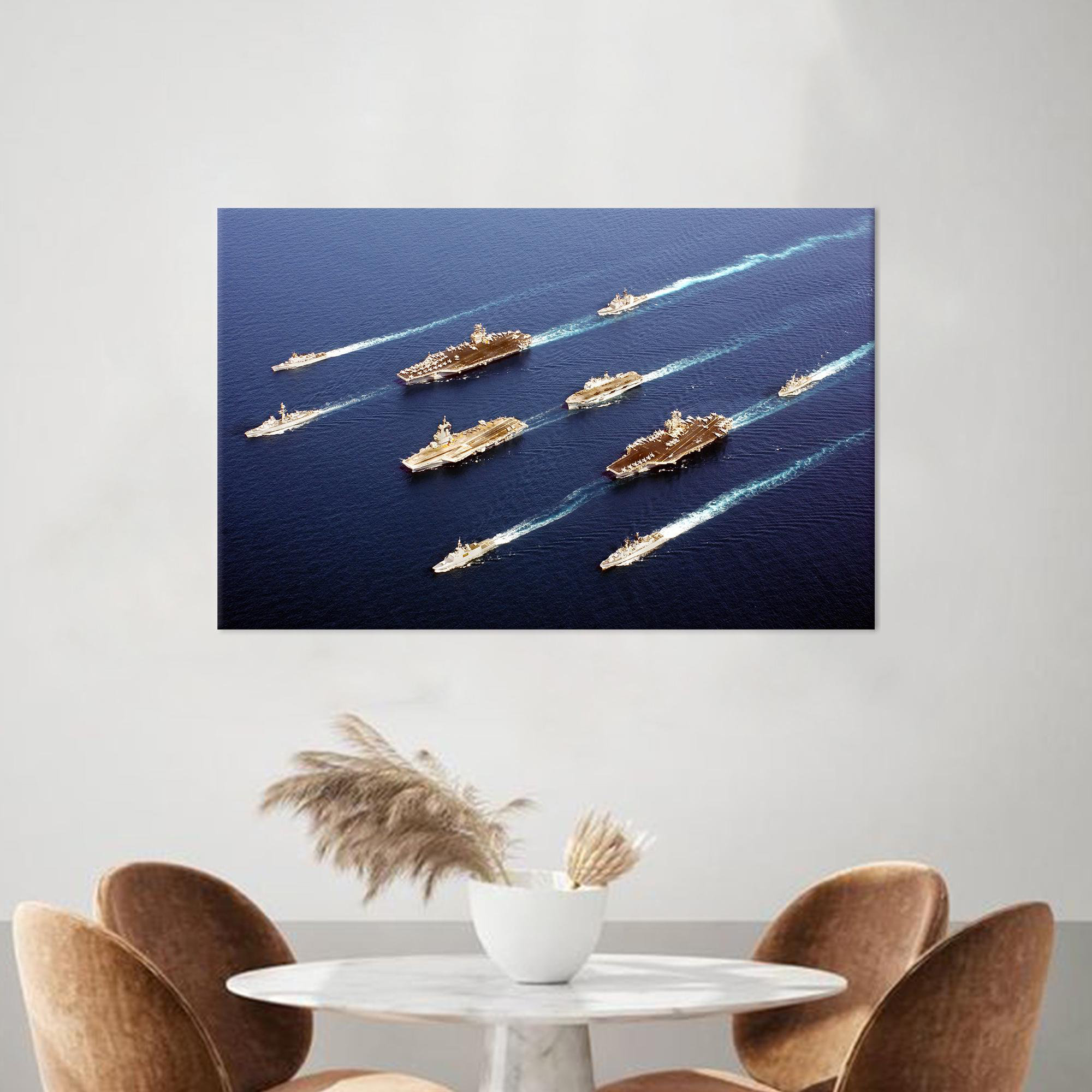 kayra export Large Ocean View Canvas Wall Hanging Featuring Military ...