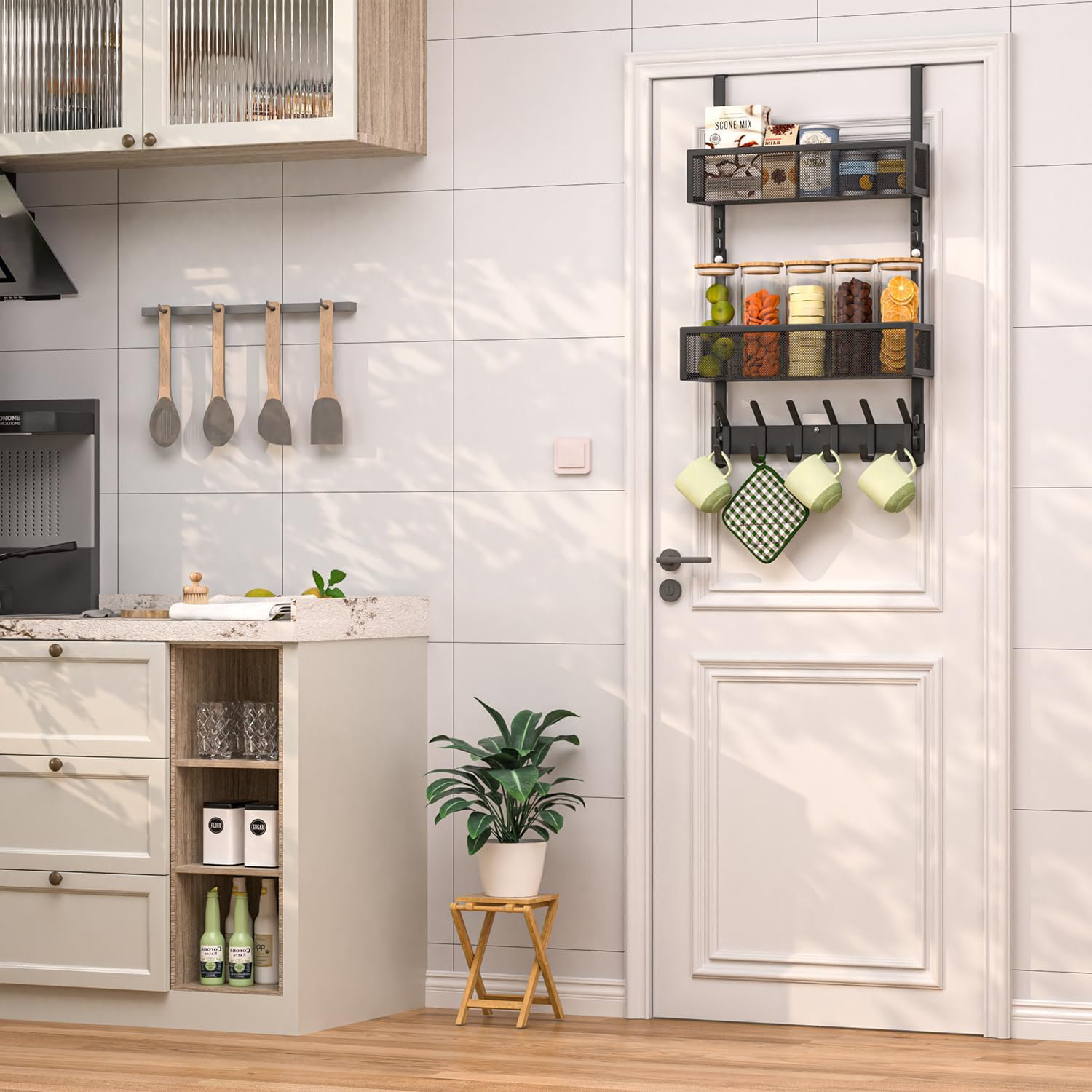 Rebrilliant Adjustable Over The Door Hooks Organizer Door Hanger ...