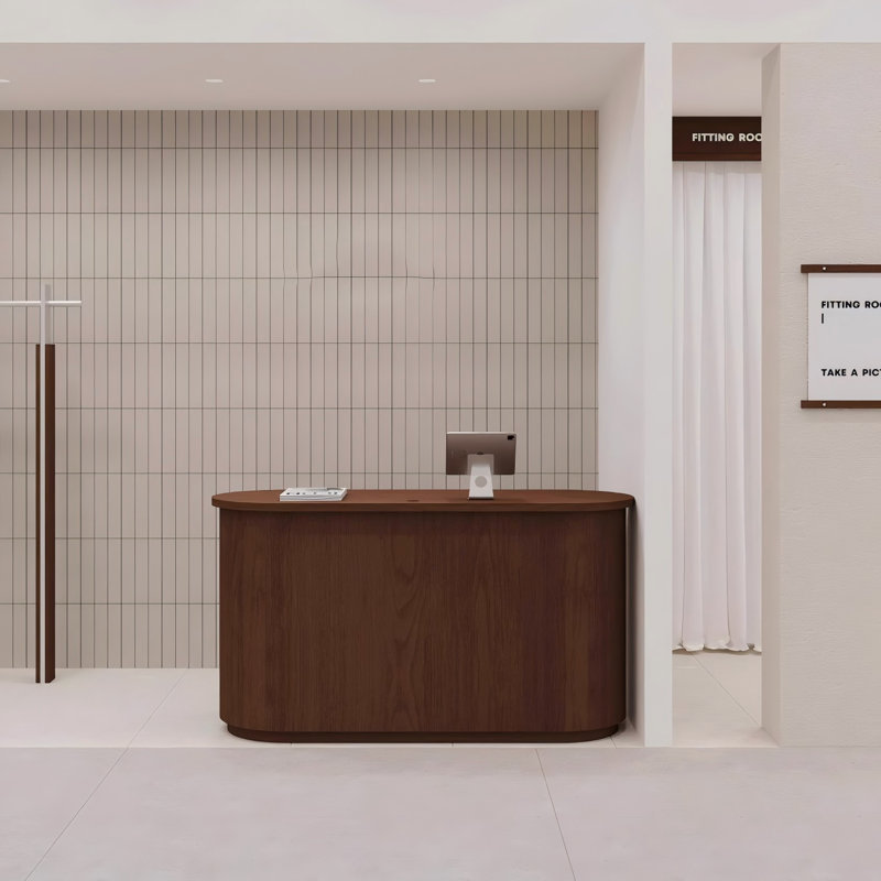 SINNOG Oval Solid Wood Reception Desk | Wayfair