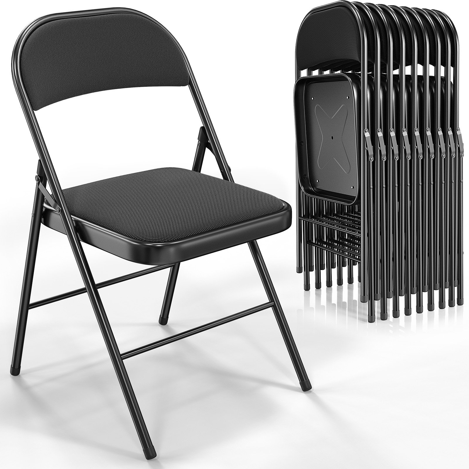 Inbox Zero Mayalena Upholstered Padded Stackable Folding Chair Folding ...
