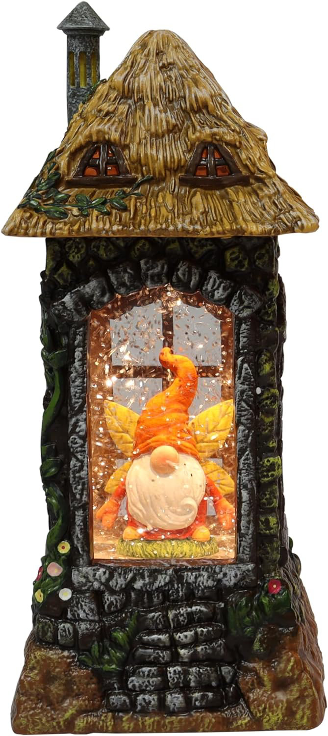 Moments in Time 9.75”H Acrylic LED Home Lantern w/ Gnome - Water ...