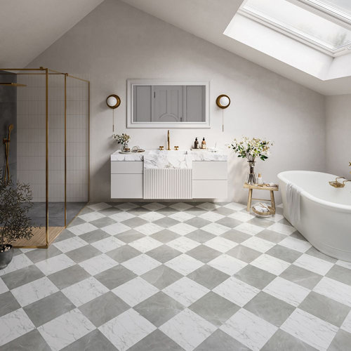 Tilefy Tuscany Checkerboard 12X12 Marble Look Porcelain Tile & Reviews ...