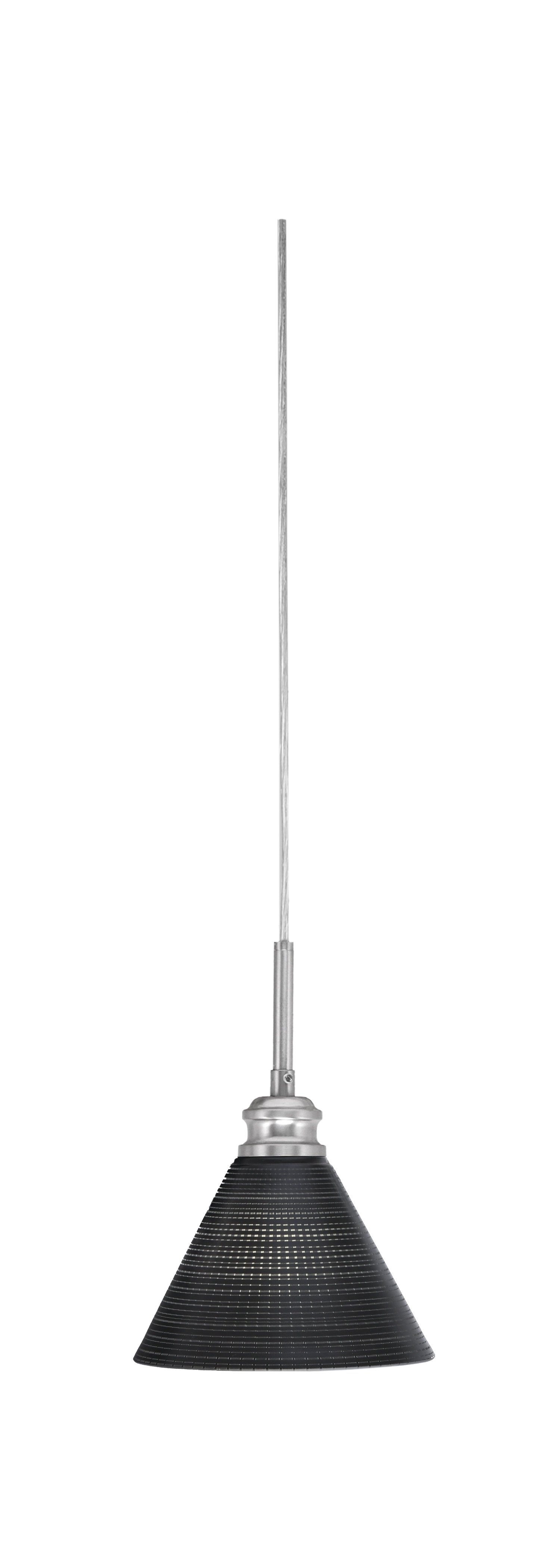 Toltec Lighting Edge Cord Mini Pendant With 7" Black Matrix Glass | Wayfair