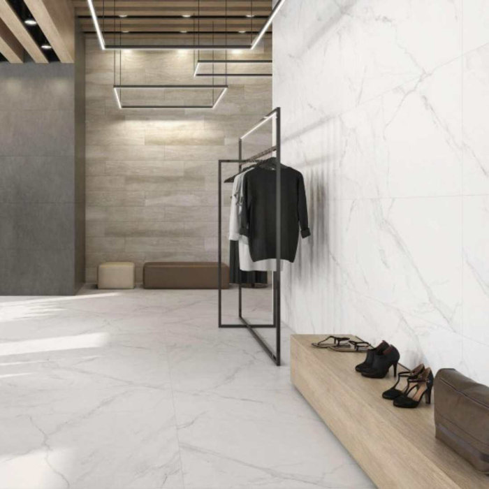 Long Island Mosaics & Tile Cheyenne 24" x 24" Porcelain Marble Look ...